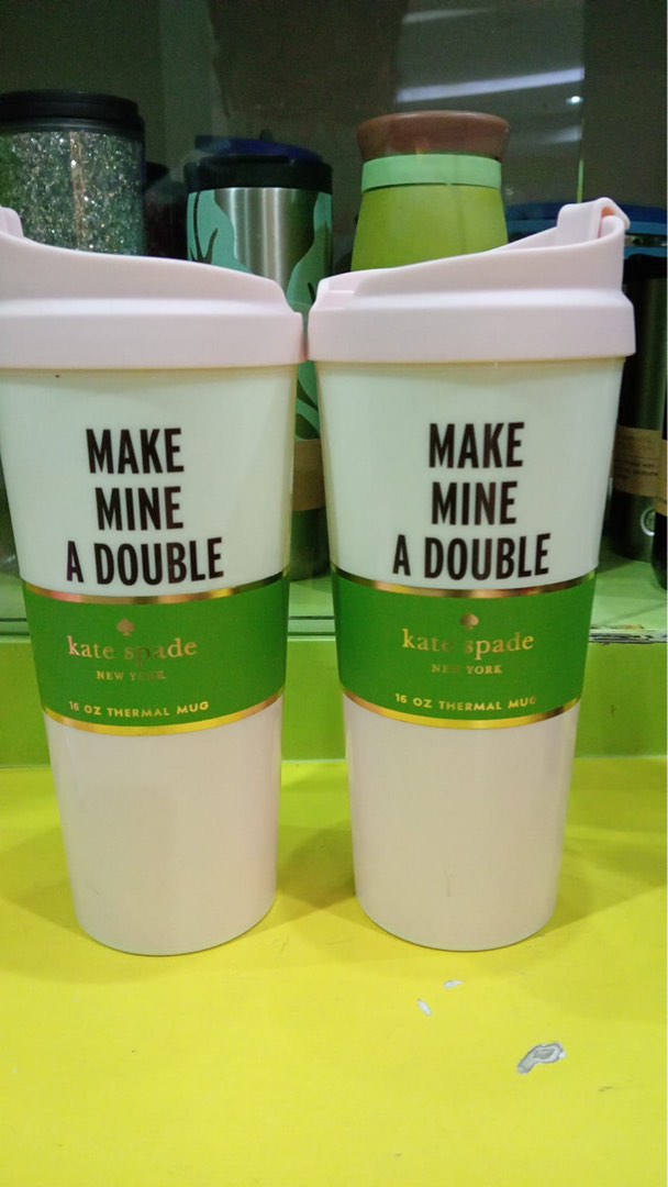 Tumblr Tumbler Kate Spade Starbucks 16 Oz Original Make Mine A Double ...