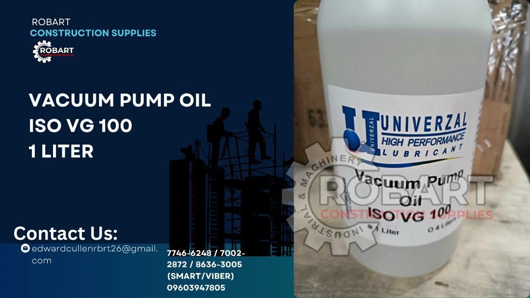 Univerzal Vacuum Pump Oil ISO VG 100, Commercial & Industrial, Construction & Building Materials ...
