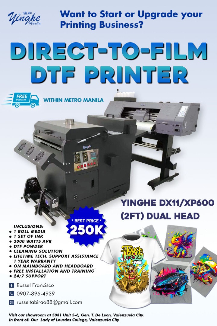 Yinghe DTF (Direct-to-Film) Printer (60cm), Computers & Tech, Printers ...