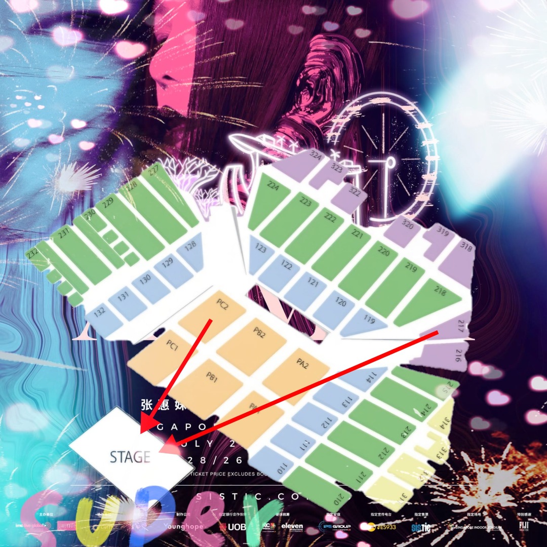 1xPC2 Row3 ASMeiR Max 2024 World Tour 張惠妹 Amei Mei 217 CAT1 CAT4 CAT 1 ...