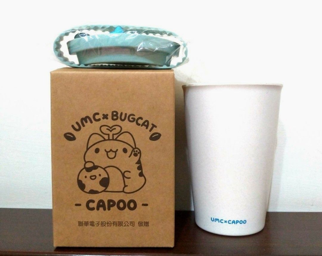 「全新現貨」2024聯電紀念品 貓貓蟲咖波隨行杯 杯子 水杯 UMC x BUGCAT CAPOO, 家具及居家用品, 廚具和餐具, 水杯、水壺在旋轉拍賣