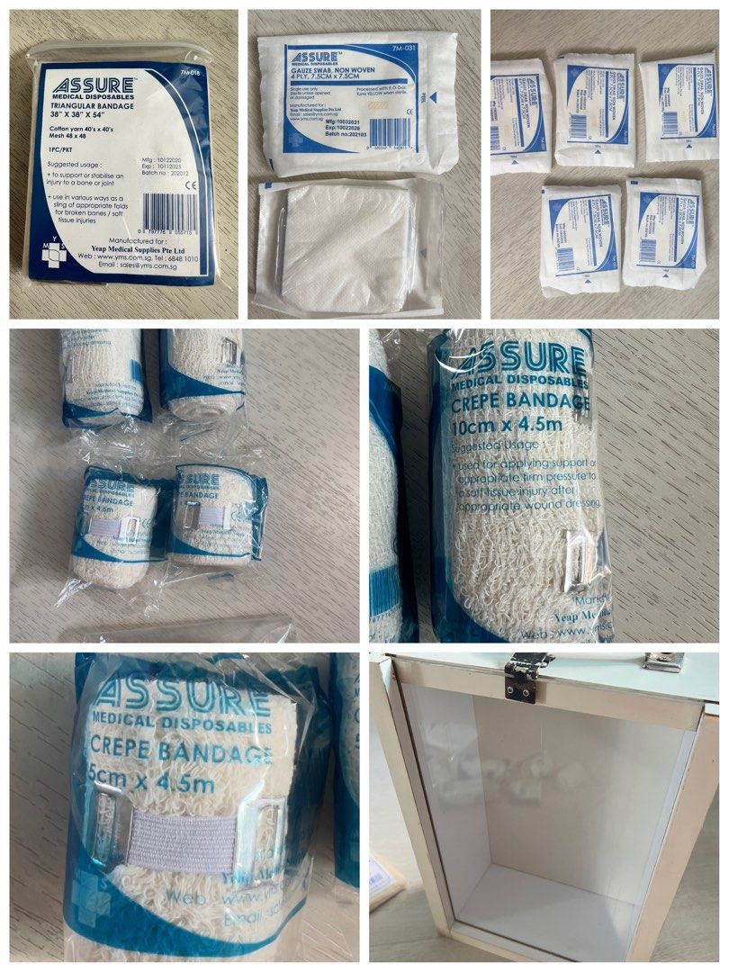 Assure combine dressing triangle bandage gauze swab non woven crepe ...