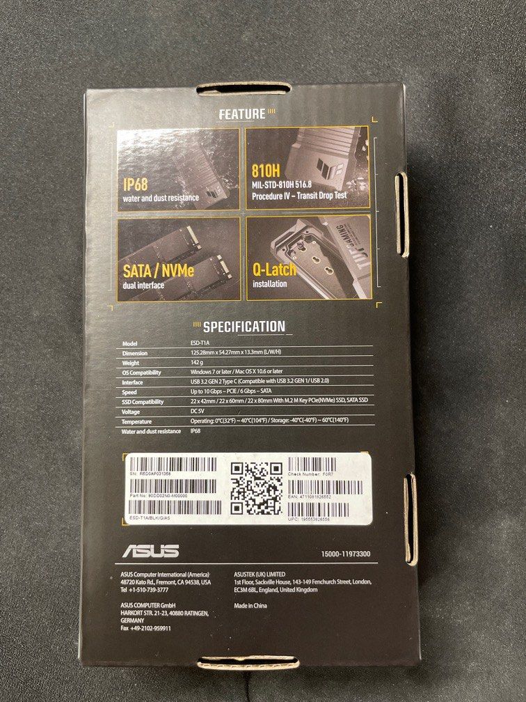 Asus Tuf Gaming M Nvme Ssd Enclosure Computers Tech Parts Accessories Hard Disks