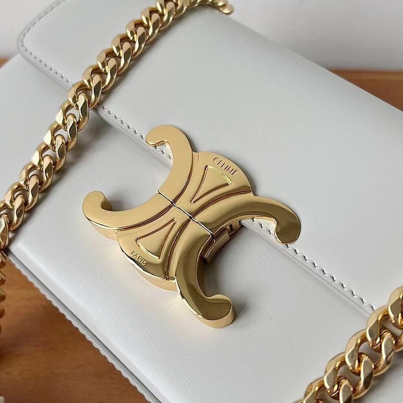 Celine Chain Triomphe Bag (Shiny Calfskin), Luxury, Bags & Wallets on ...
