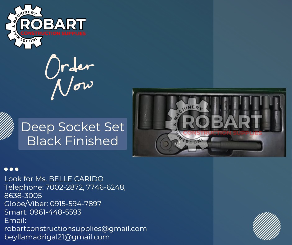 Deep Socket Set Black Finished, Commercial & Industrial, Construction ...