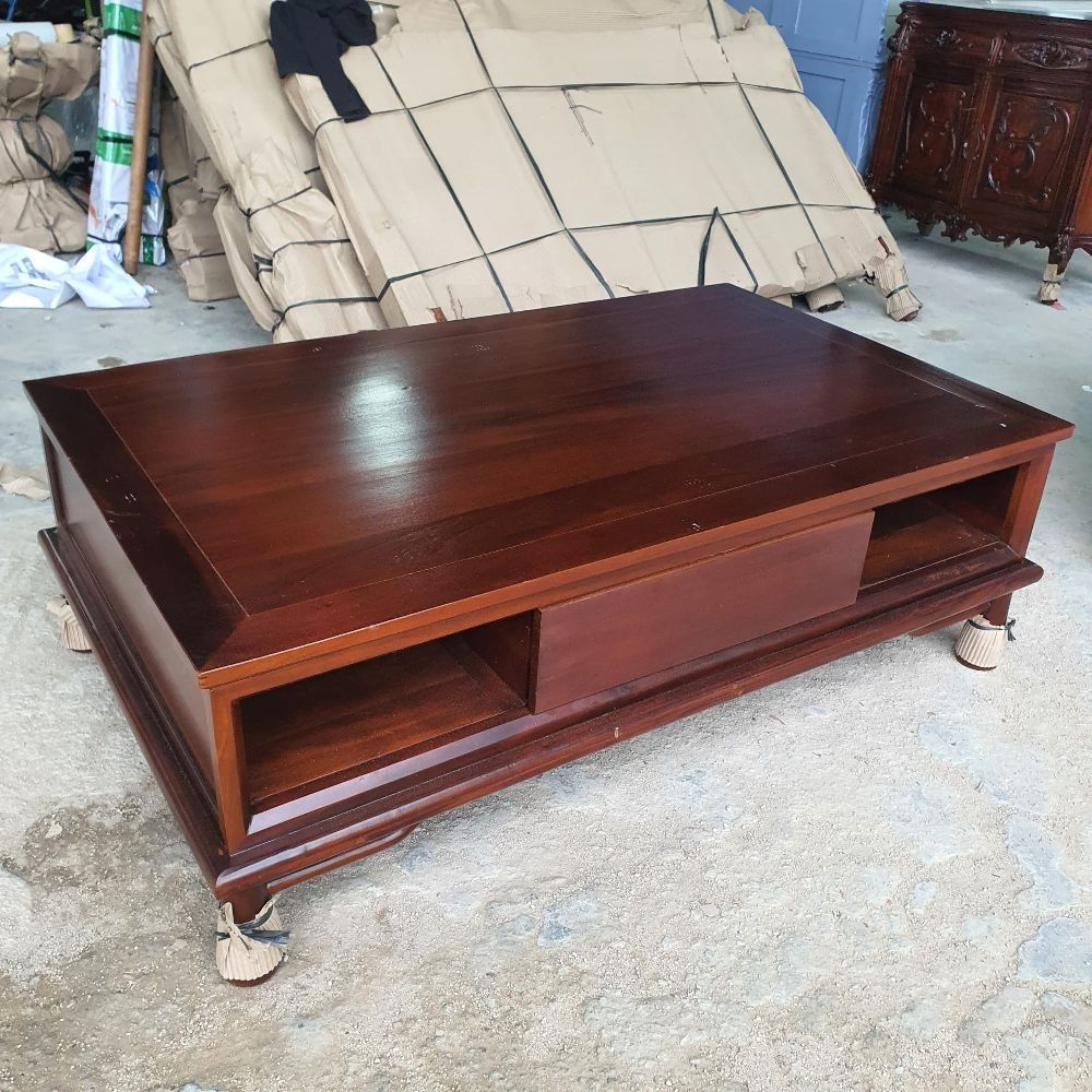 (F20108026) Wooden coffee table with drawer | Meja Kopi Kayu dengan ...