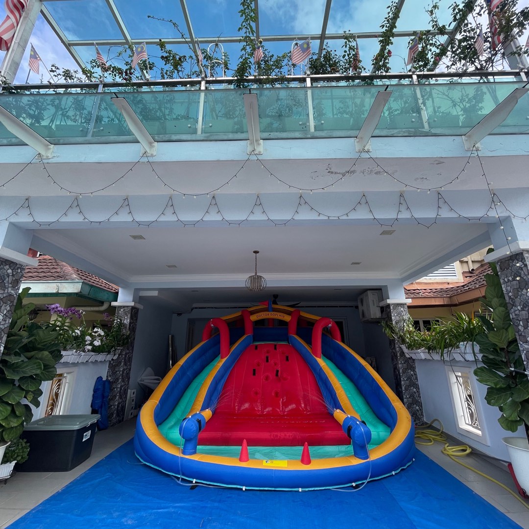 FUN MINI WATERPARK Bouncy Castle Soopa Doopa Murah Inflatable Kids Pool ...