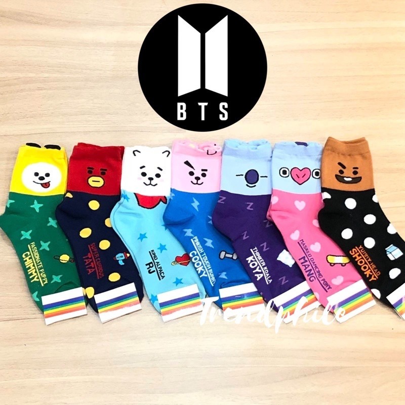 Korean Sock-BTS BT21 Iconic Sock, Women's Fashion, Watches ...