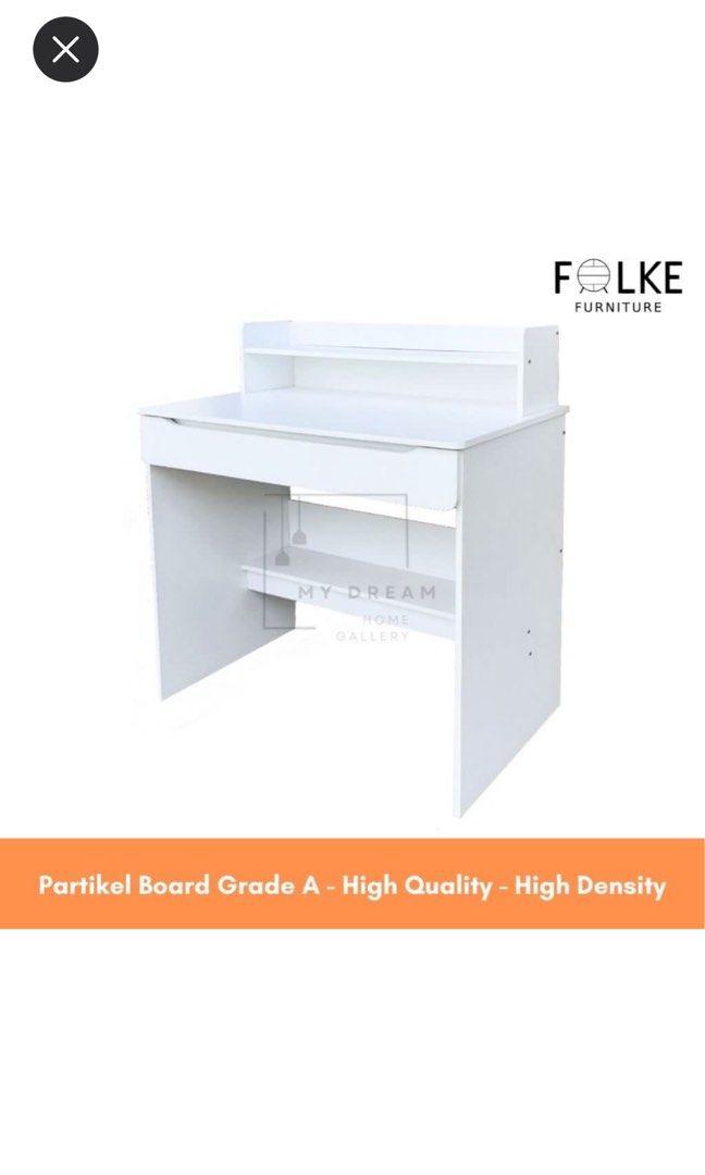 Meja Belajar Estetik Aesthetic Meja Putih Meja Kerja Meja Kantor White ...