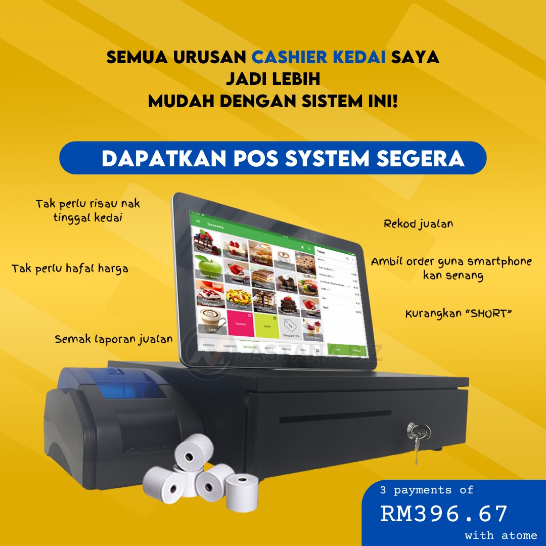 Mesin Cashier Sistem POS System Digital Kaunter, Computers & Tech ...
