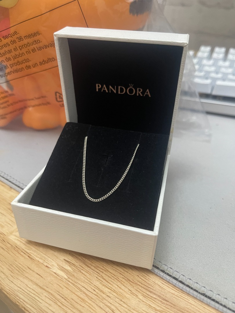 Pandora Silver Chain Necklace with Sliding Clasp, Women's Fashion ...
