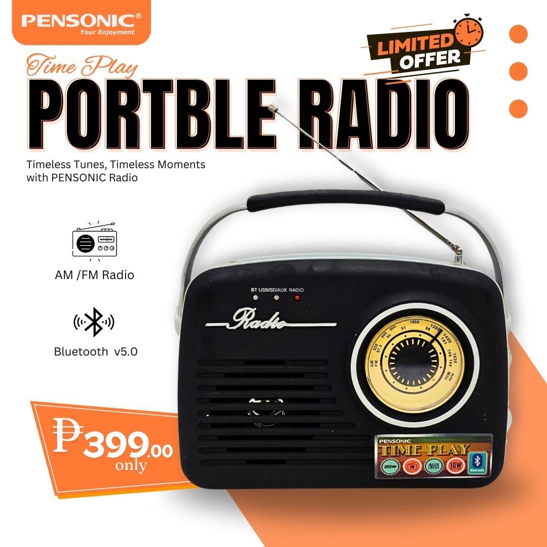 PENSONIC Time Play 10W AM/FM/ Bluetooth/USB/AUX Portable Wireless ...