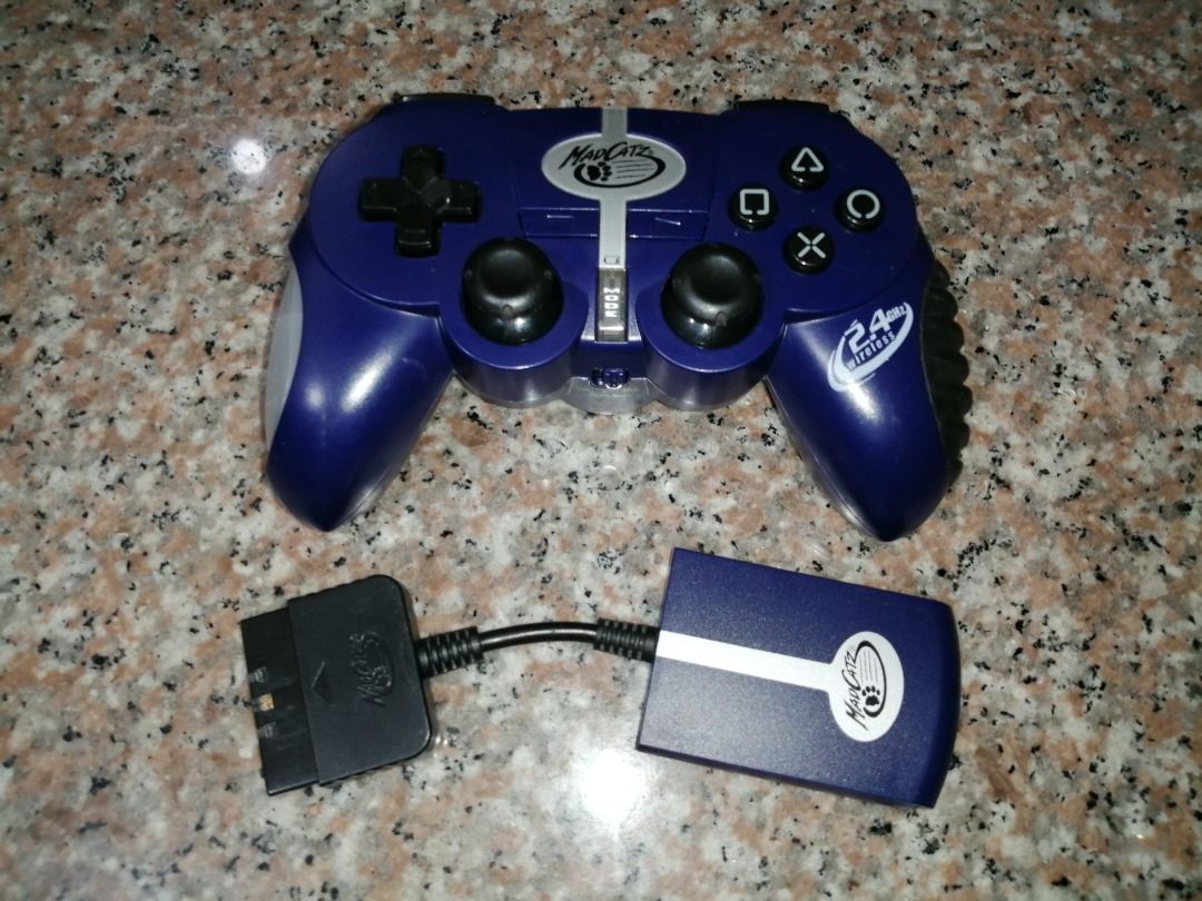 PS2 Mad Catz 2.4GHz Wireless Controller and Receiver (Pressure Sensitive), Video Gaming, Gaming ...