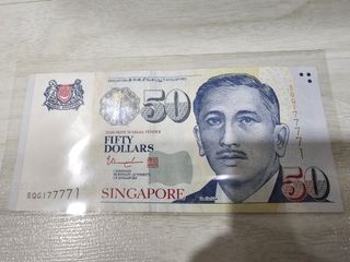 Singapore new $50 notes radar repeated fancy nice identical numbers ...
