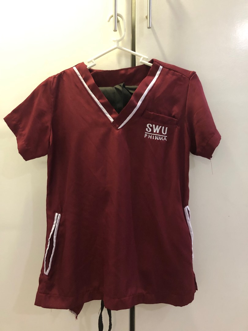 SWU PHINMA MAROON SCRUBS PAIR, Women's Fashion, Tops, Shirts on Carousell