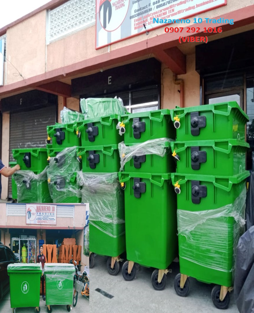 Trash bin w/wheels Mobile bin 14, Furniture & Home Living, Cleaning ...