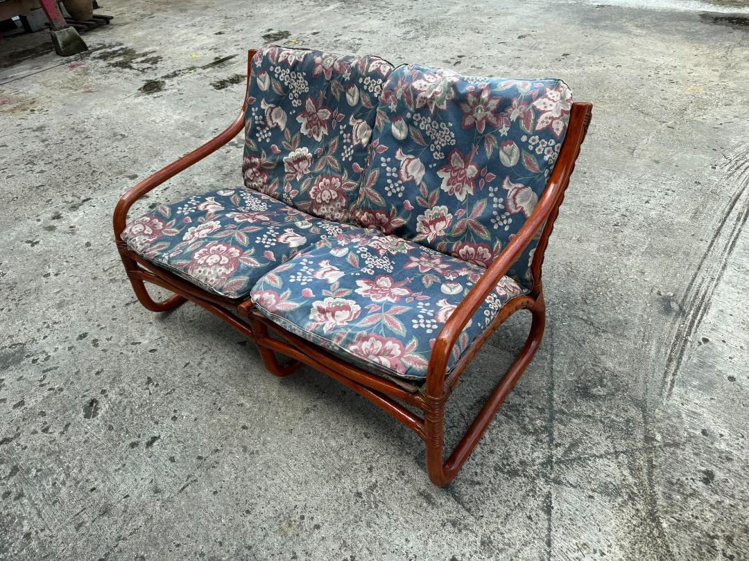 Vintage Rotan Sofa Cane 2 Seater, Furniture & Home Living, Furniture ...