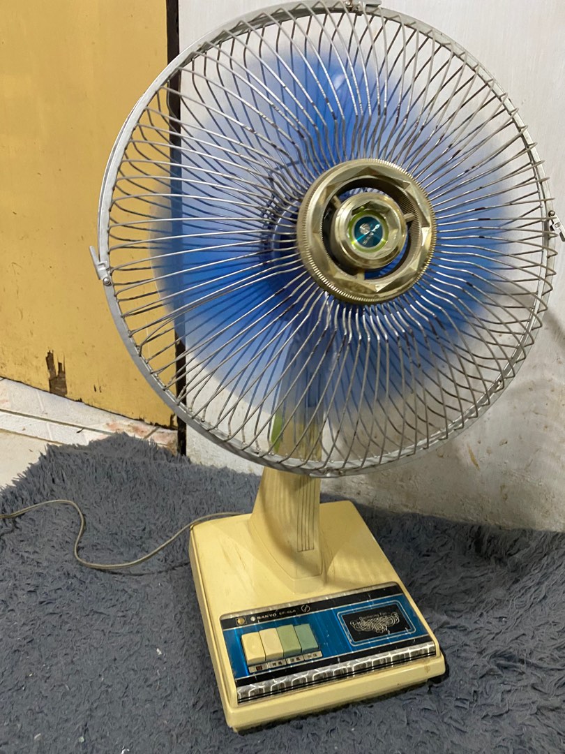 Vintage sanyo electric fan heavy duty made in japan 110volts with ...