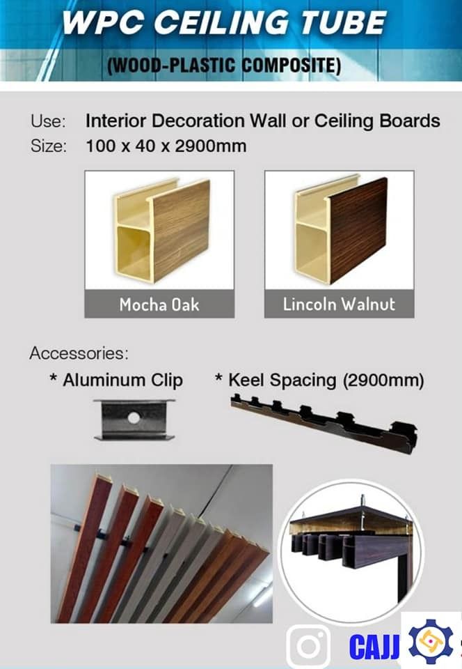 WPC Ceiling Tube - Mocha Oak, Commercial & Industrial, Construction ...