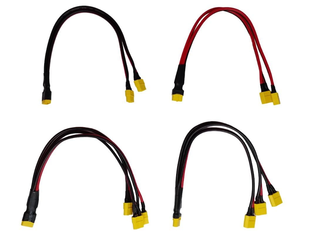 XT60 MALE/FEMALE PARALLEL BATTERY CONNECTOR CABLE Y SPLITTER EXTENSION ...
