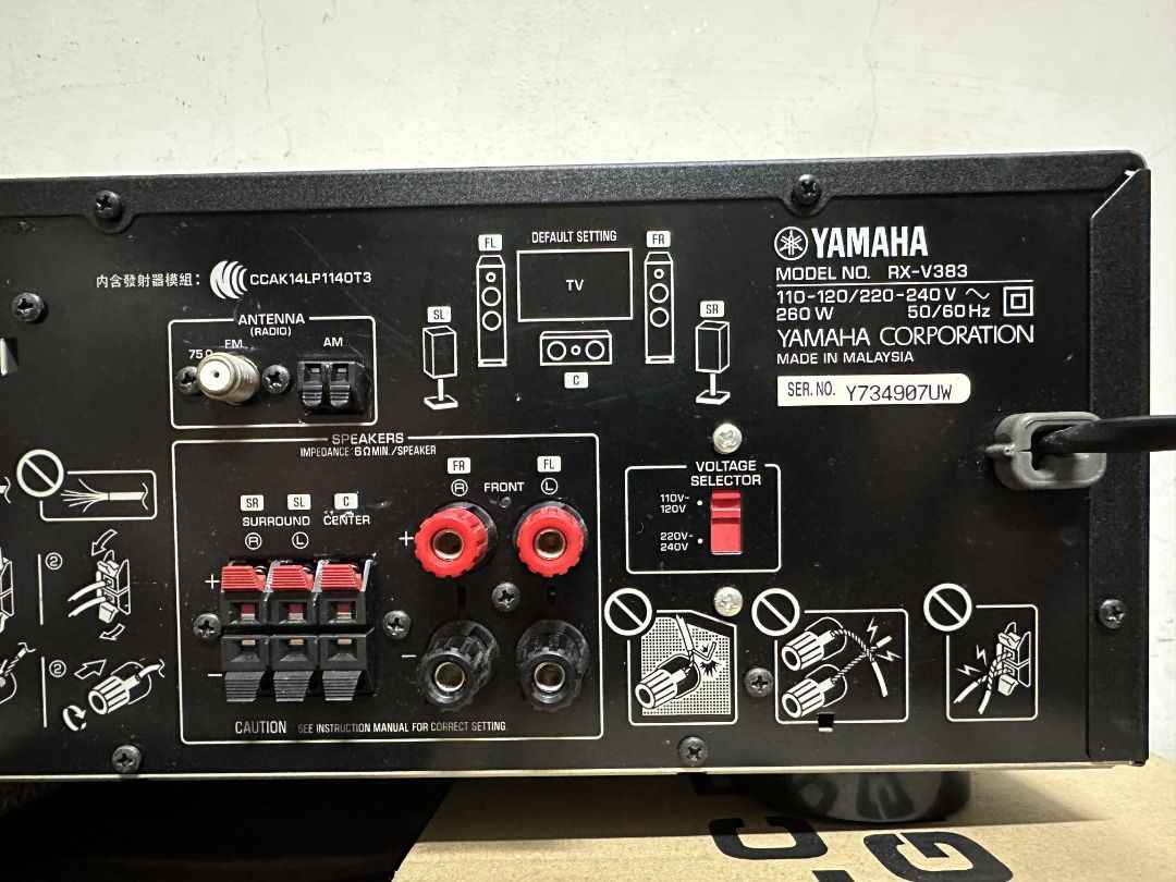 YAMAHA RX V383 5.1 環繞擴大機 4K HDMI 藍芽 全新遙控器, 耳機及錄音音訊設備, 其他音響配件及設備在旋轉拍賣