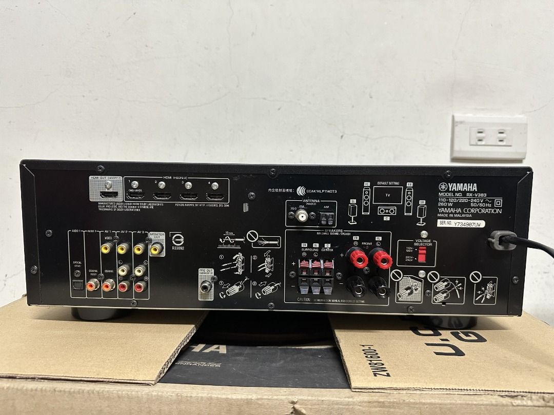 YAMAHA RX V383 5.1 環繞擴大機 4K HDMI 藍芽 全新遙控器, 耳機及錄音音訊設備, 其他音響配件及設備在旋轉拍賣