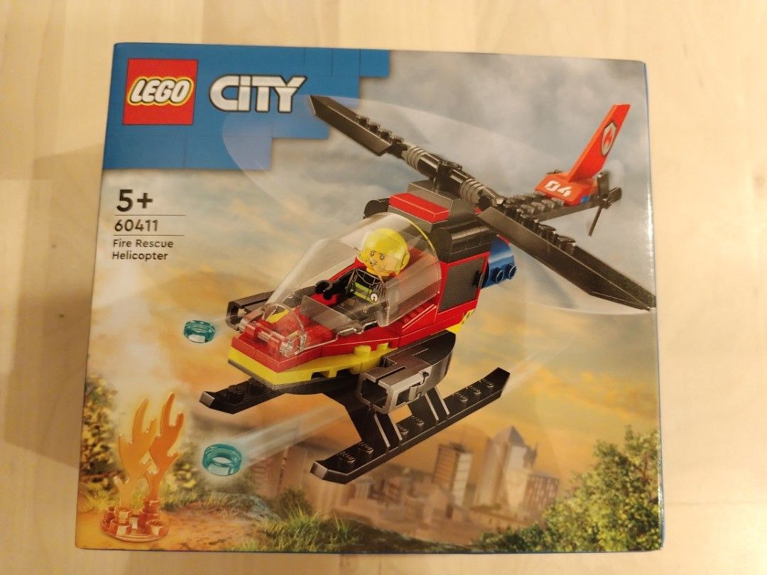 全新 Lego 60411 City : Fire Rescue Helicopter #消防員, 興趣及遊戲, 玩具 & 遊戲類 ...