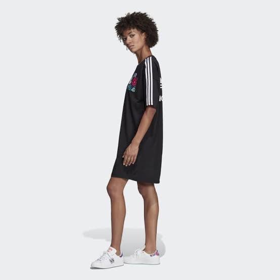 Adidas Originals X Hattie Stewart Black T-Shirt Dress, Women's Fashion ...
