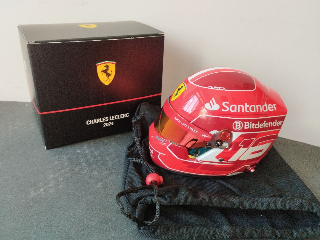 Charles Leclerc or Carlos Sainz 2024 Ferrari 1/2 scale mini F1 helmet ...