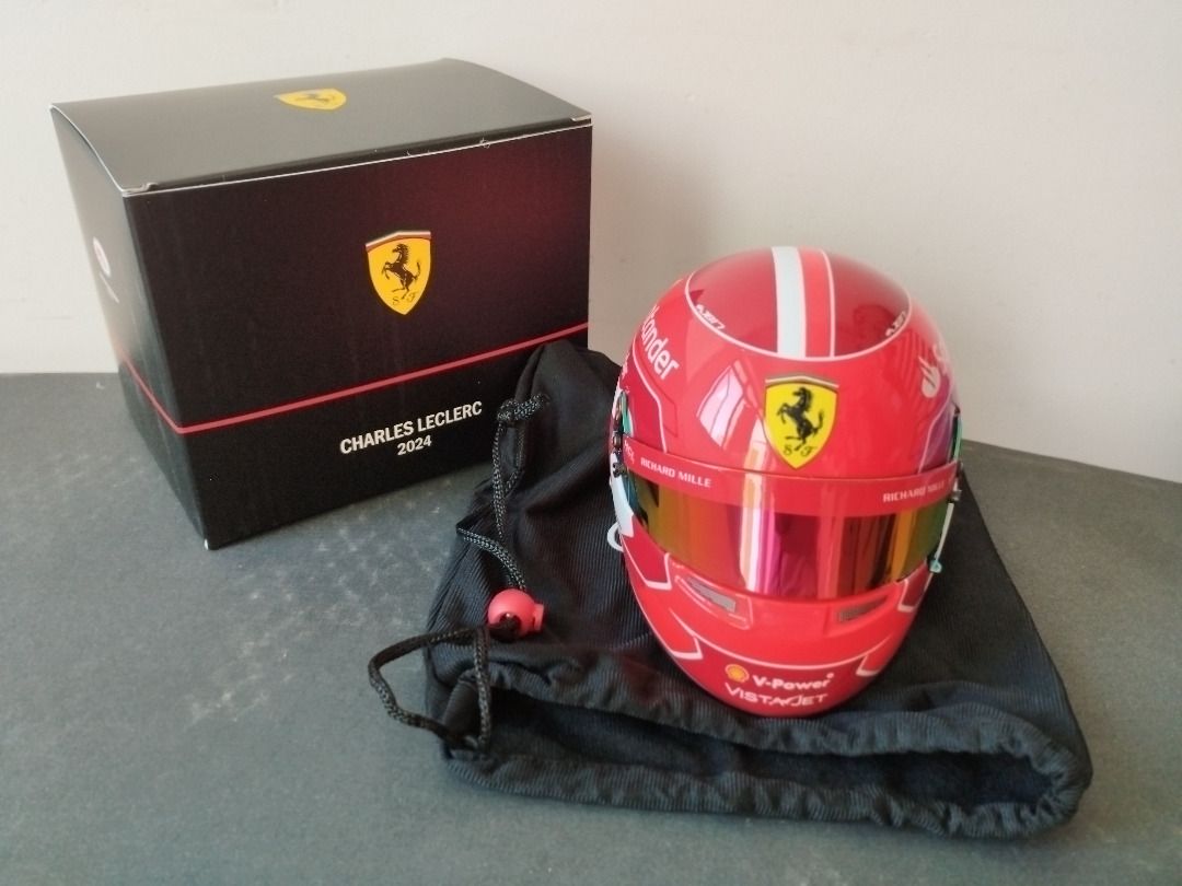 Charles Leclerc 2024 Ferrari 1/2 scale mini F1 helmet (Richard Mille ...