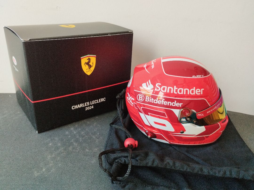 Charles Leclerc 2024 Ferrari 1/2 scale mini F1 helmet (Richard Mille ...