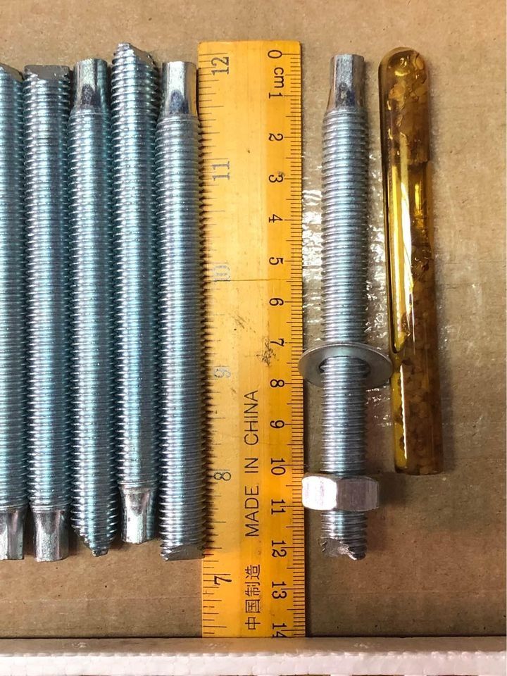 Chemical bolt 12mm X 120mm epoxy capsule type Chemical Anchor ALL SIZES ...