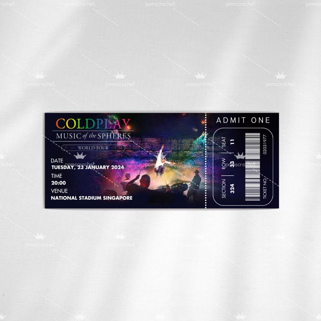 Coldplay Concert Souvenir Tickets, Hobbies & Toys, Memorabilia ...