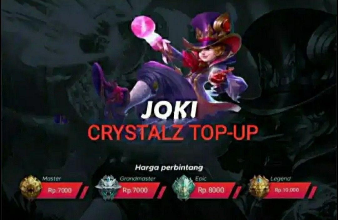 CRYSTALZ TOP-UP OPEN JOKI MLBB, Jasa, Lainnya di Carousell