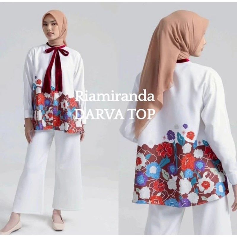 DARVA TOP Ria Miranda, Fesyen Wanita, Pakaian Wanita, Atasan di Carousell