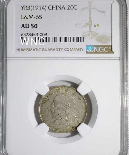 ERROR 1914 CHINA YUAN SHIH KAI FATMAN 20 C SILVER COIN NGC AU50, Hobbies & Toys, Collectibles ...