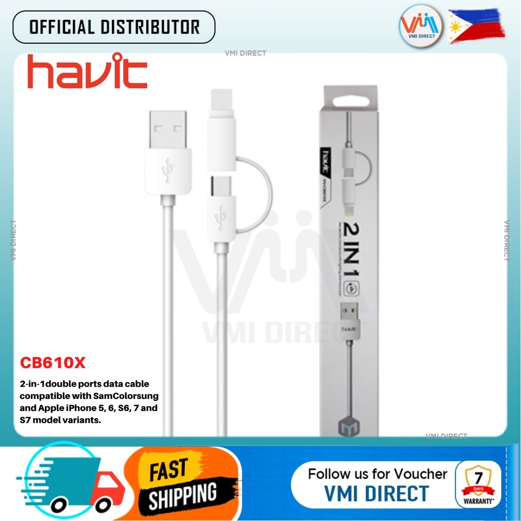 Havit CB610X 2in1 double ports data cable VMI DIRECT, Computers & Tech ...