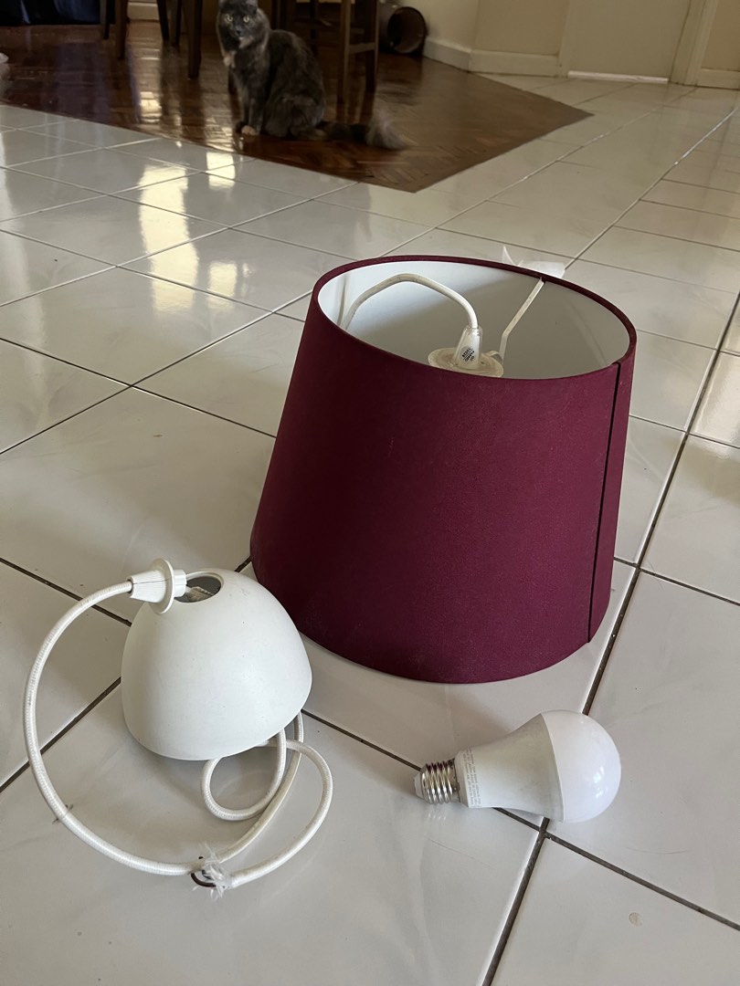 IKEA hanging lamp shade + cord + bulb, Furniture & Home Living ...