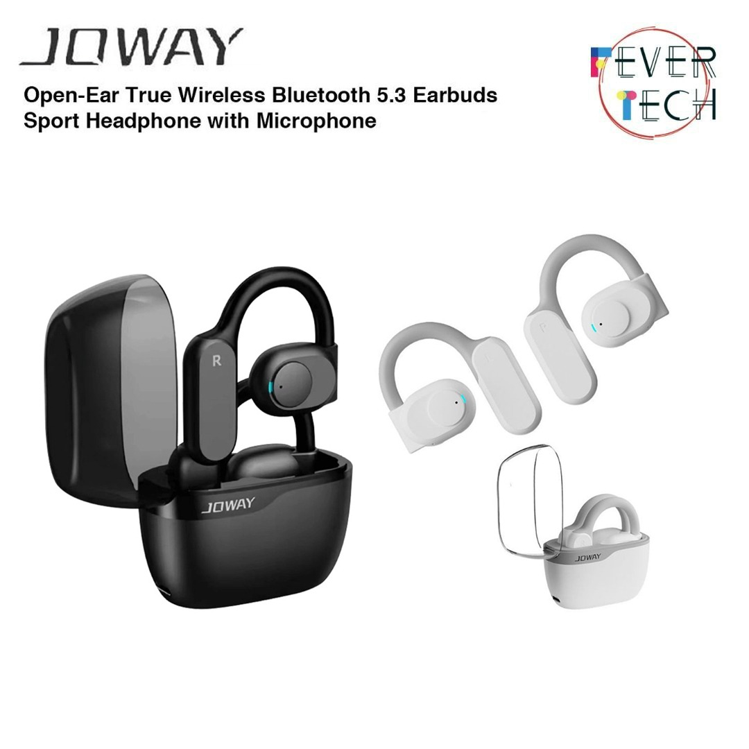 JOWAY H196 Open-Ear True Wireless ENC Earbuds with Microphone Bluetooth 5.3 Sport Earphone with ...