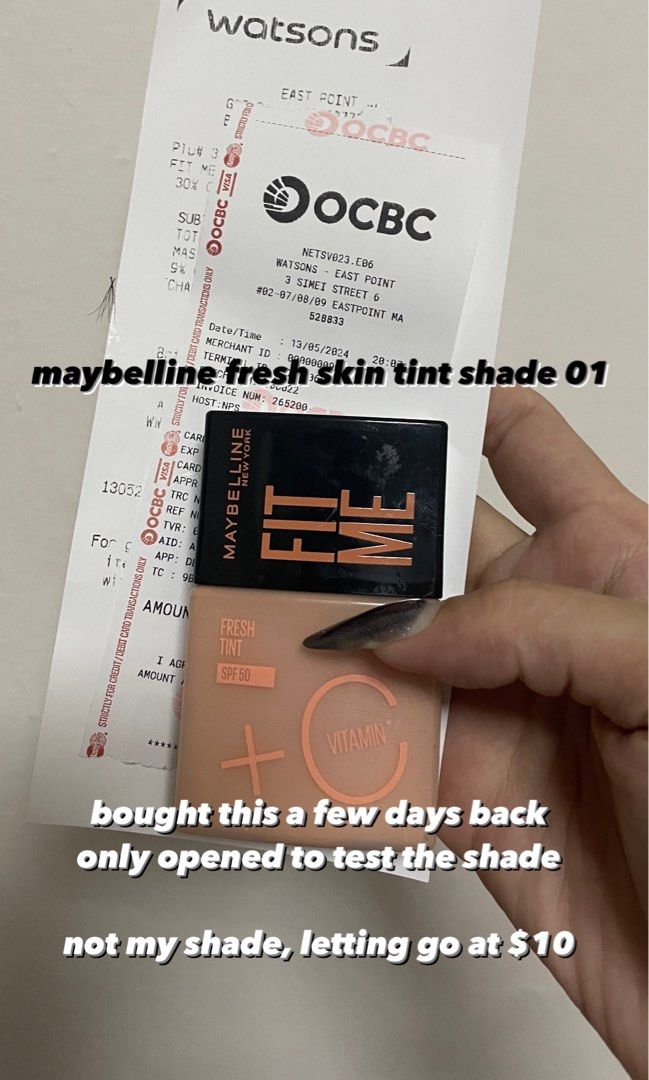 Maybelline Fresh Skin Tint 01, Beauty & Personal Care, Face, Makeup on ...