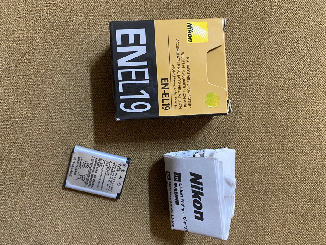 NIKON EN-EL19 Li-ion 3.7V 700mAh 2.6Wh ( Original), Photography, Cameras on Carousell