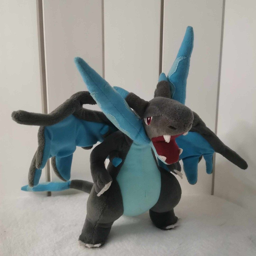Pokemon Center Mega Charizard X Plush Doll, Hobbies & Toys, Toys ...