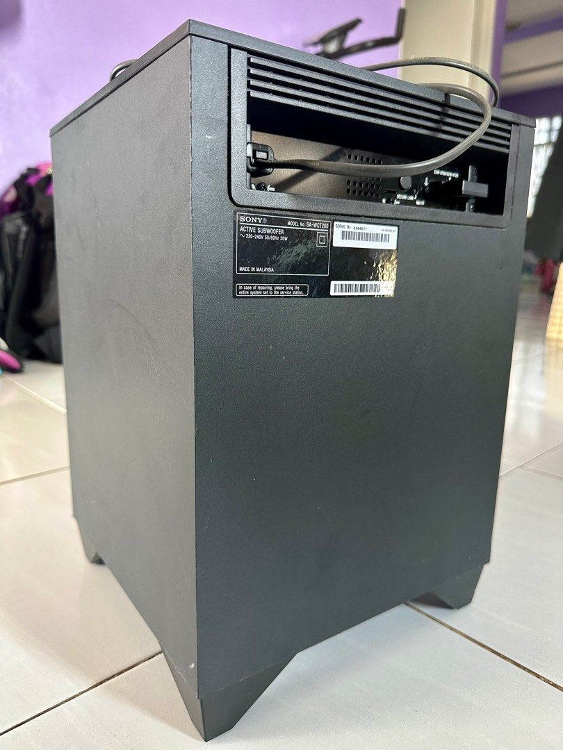 Sony SA-WCT260 Wireless Active Subwoofer, Audio, Soundbars, Speakers ...