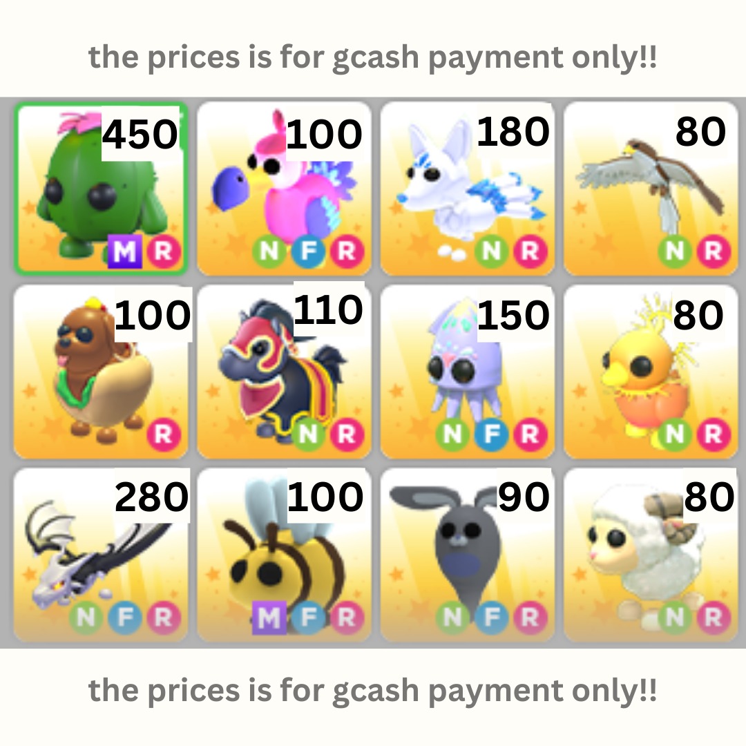 UPDATED!! ADOPT ME PETS FOR SALE (PRICES INDICATED ON EACH PET) 1/1 ...