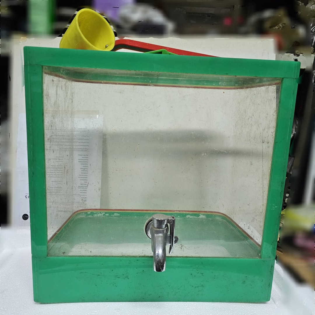 Vintage syrup container, used by hawker for dispensing drinks ...