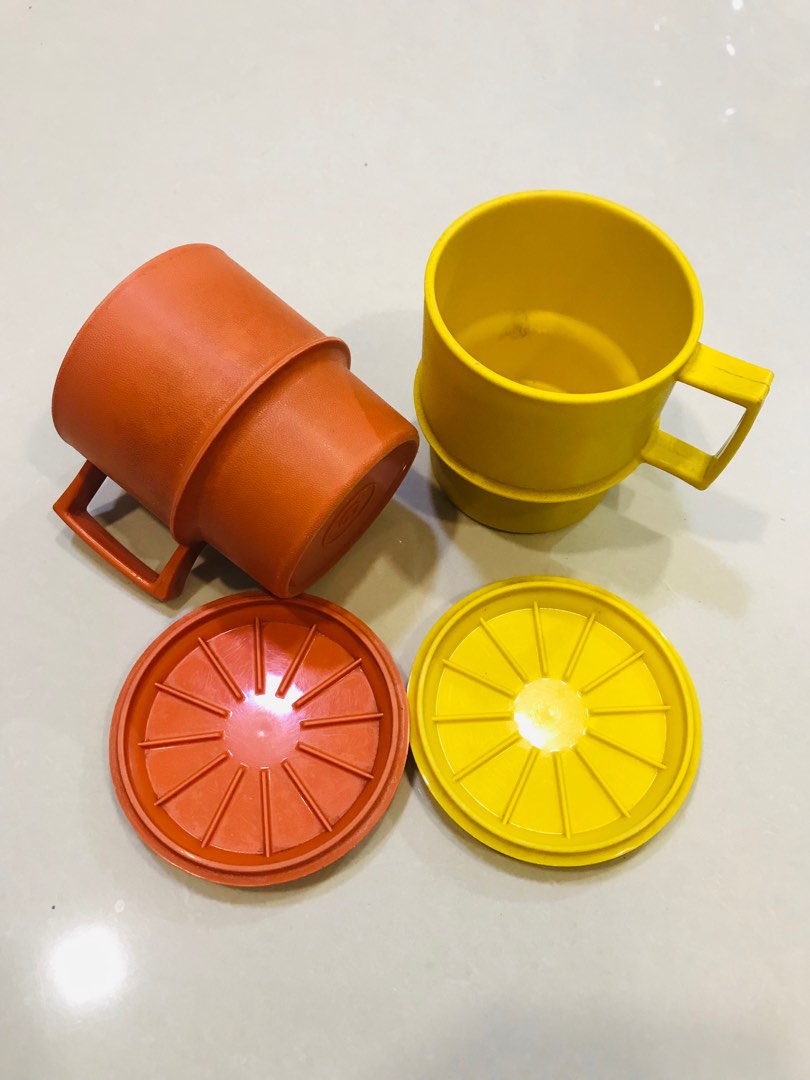 Vintage Tupperware Stackable Mugs Plastic Cups, Hobbies & Toys ...