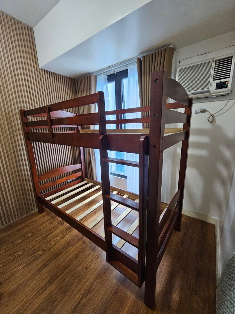 Wooden double deck bed frame, Furniture & Home Living, Furniture, Bed ...