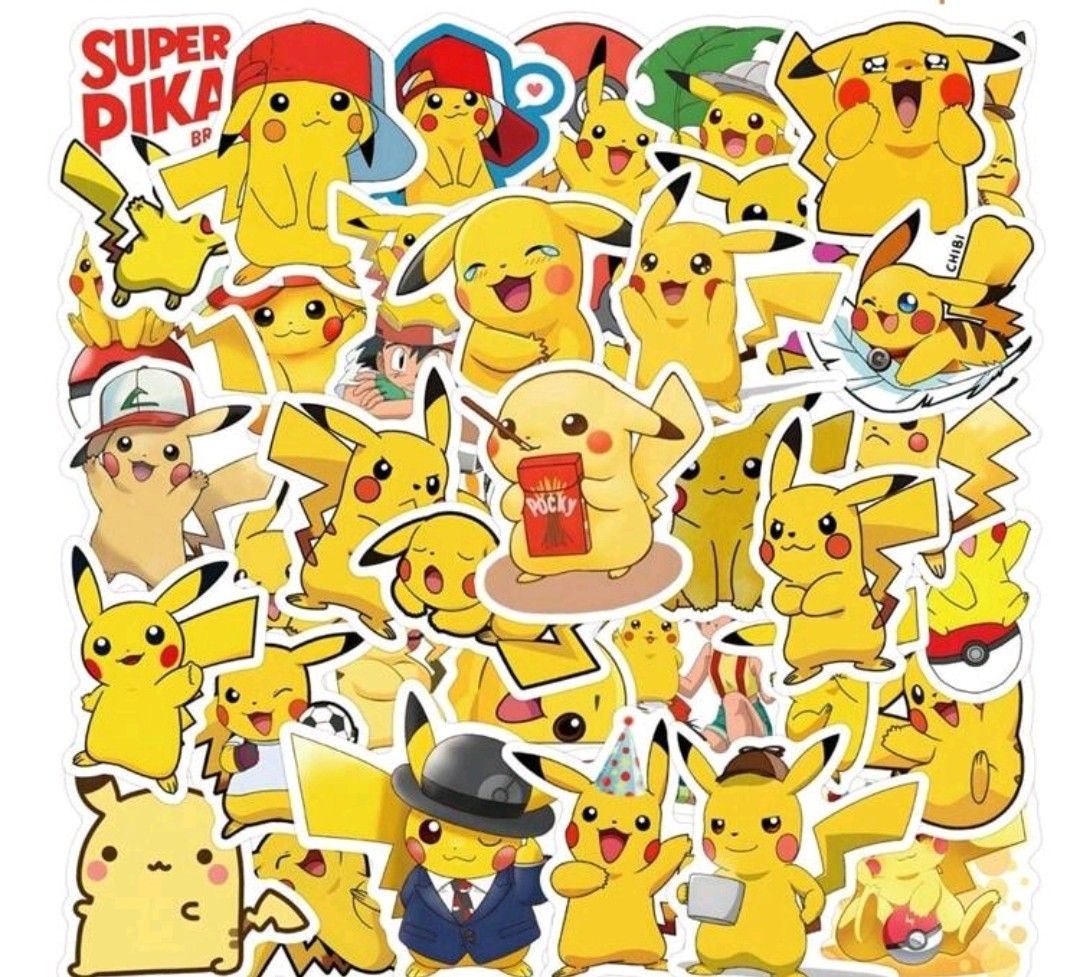 60PCS/SET! POKEMON PIKACHU STICKER! ALL DIFF DESIGNS! LAST SET ...