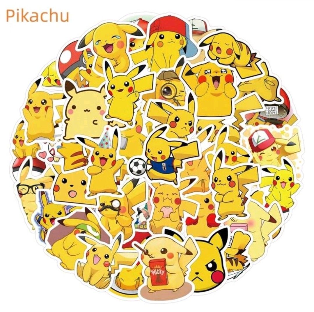 60PCS/SET! POKEMON PIKACHU STICKER! ALL DIFF DESIGNS! LAST SET ...