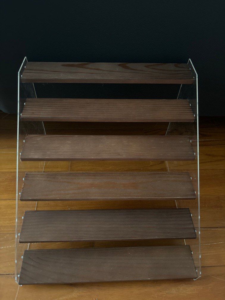 6 tier wooden display stand acrylic animation figure storage rack ...